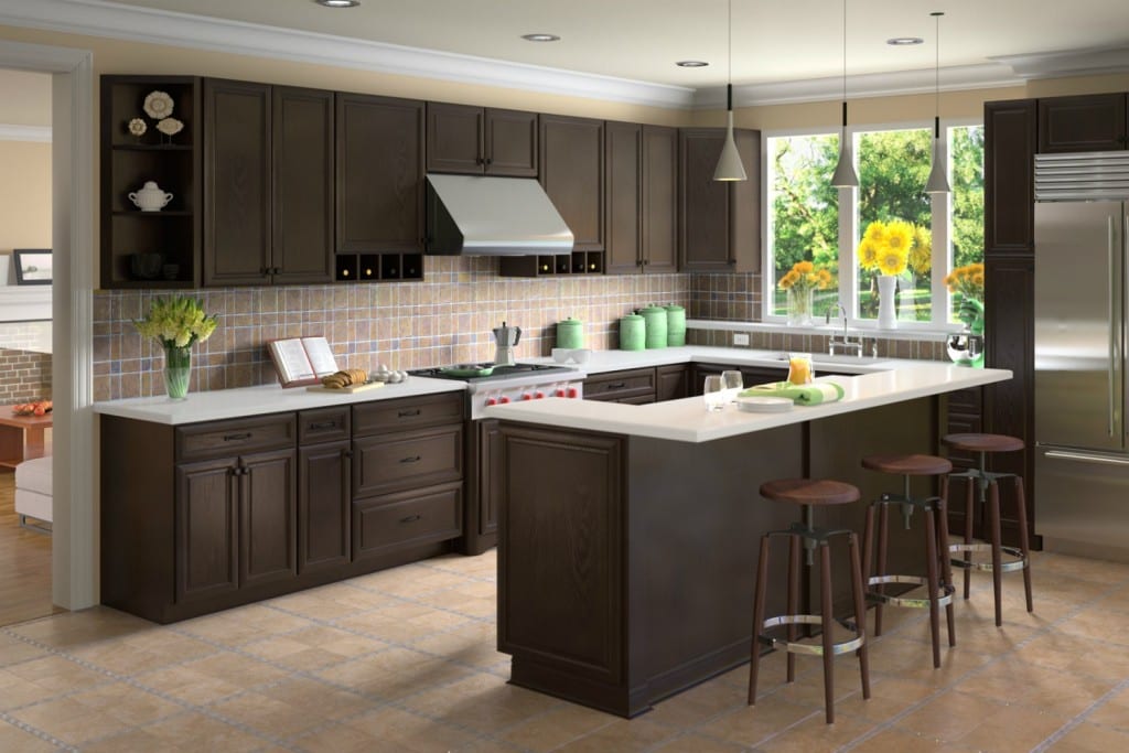 Classic espresso kitchen cabinets is available in orlando
